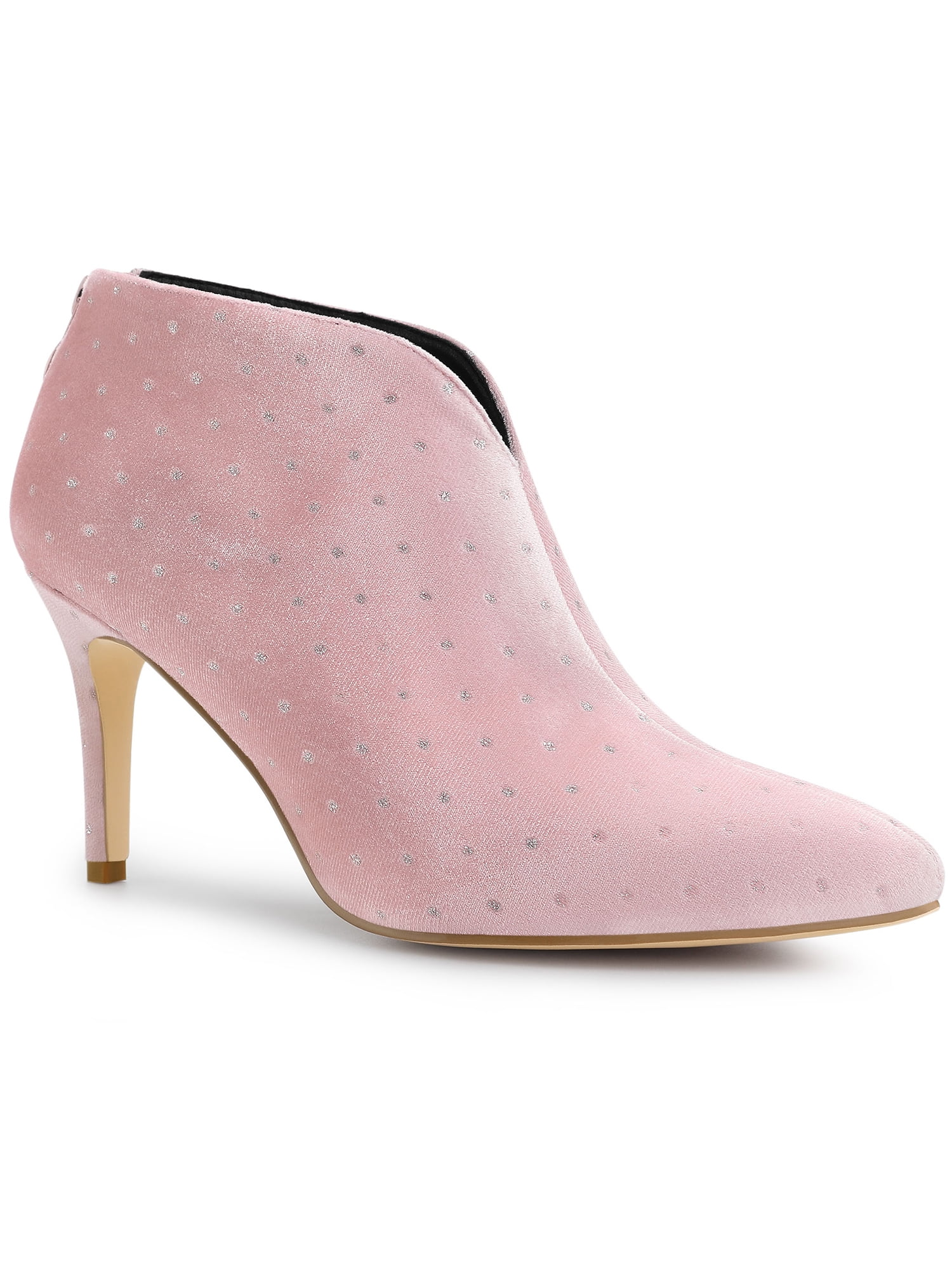 BLISSFUL STEP Women's V Shaped Cutout Pointed Toe Stiletto Heel Ankle ...