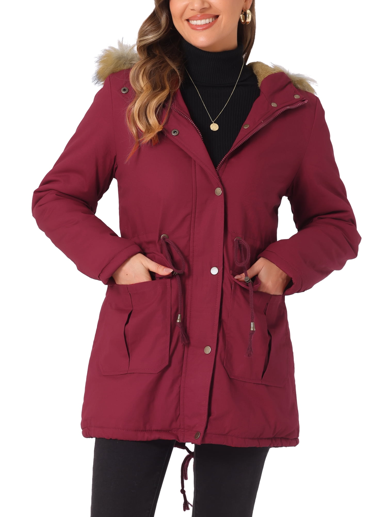 INSPIRE CHIC Women's Winter Parka Jacket Warm Windproof Long Puffer ...