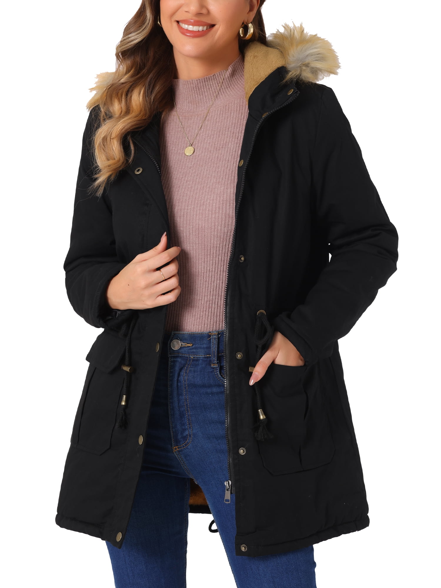 INSPIRE CHIC Women's Winter Parka Jacket Warm Windproof Long Puffer ...