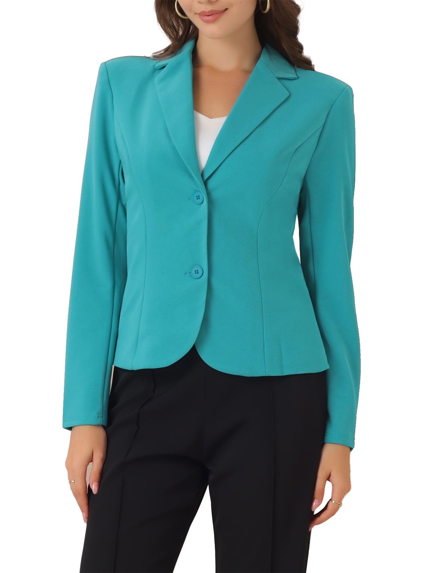 INSPIRE CHIC Women's Work Blazers Lapel Collar Long Sleeve Suit Jacket ...