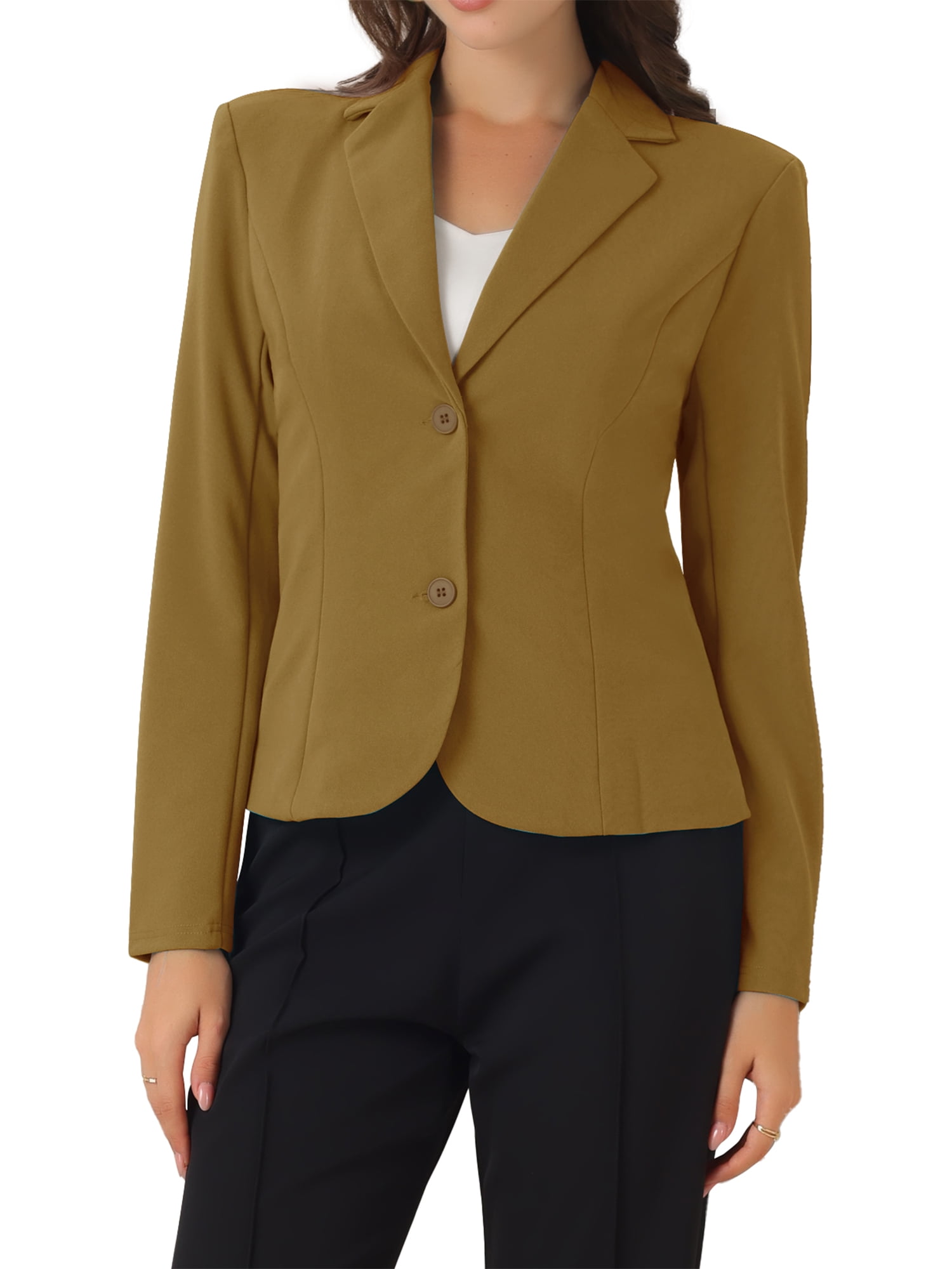 Allegra K Women's Work Office Blazer Stretch Lapel Collar Long Sleeve ...