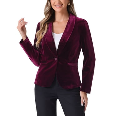 Allegra K Women's Notched Lapel Button Front Long Sleeve Double ...