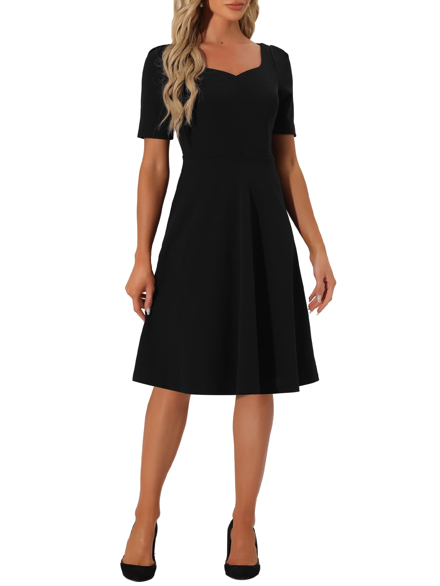 INSPIRE CHIC Wear to Workes for Women's Sweetheart Neckline Short ...