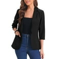 INSPIRE CHIC Work Office Jacket for Women's 3/4 Sleeve One Button Lapel ...