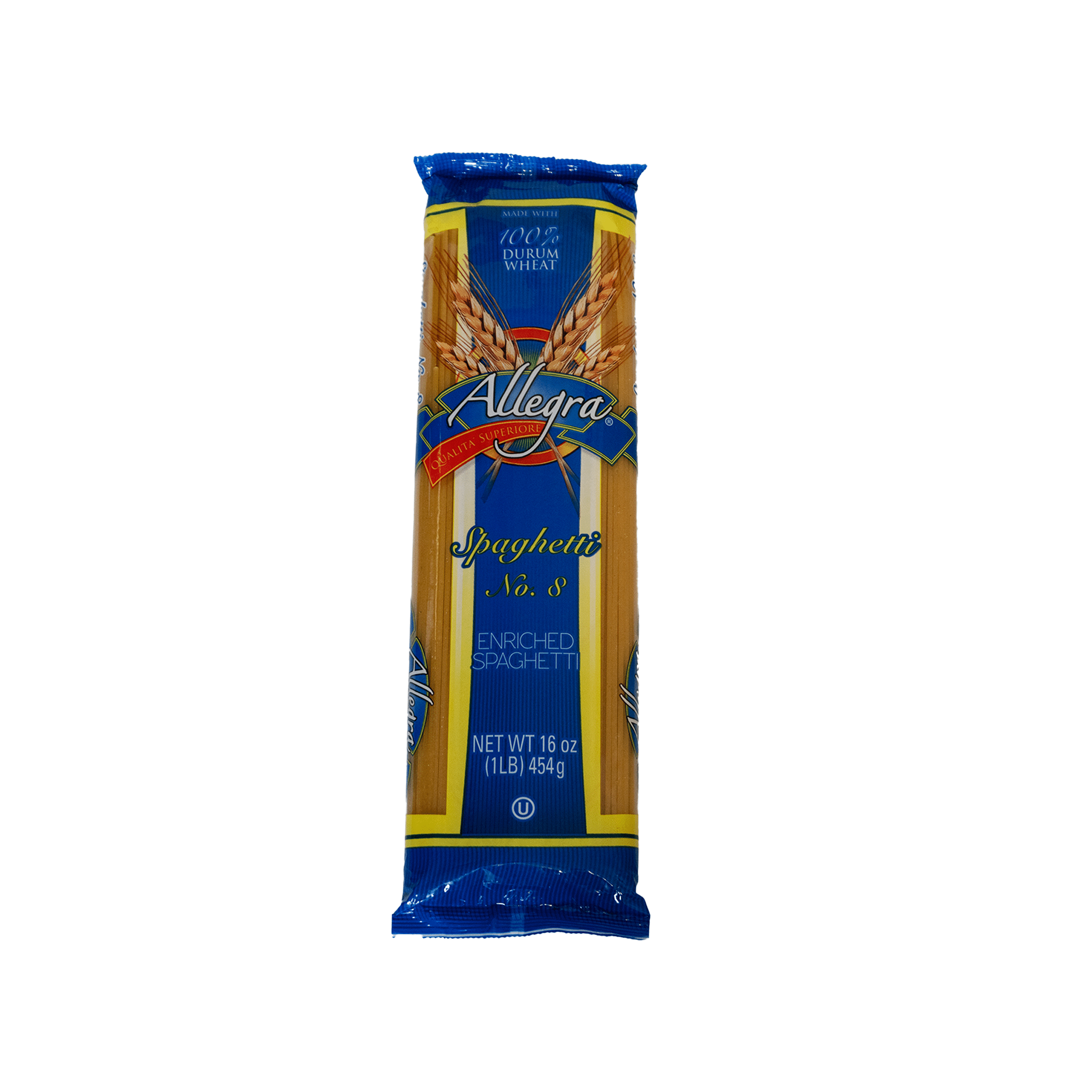Allegra Spaguetti No.8 Pasta, 16 oz, Contains Wheat, Shelf Stable ...