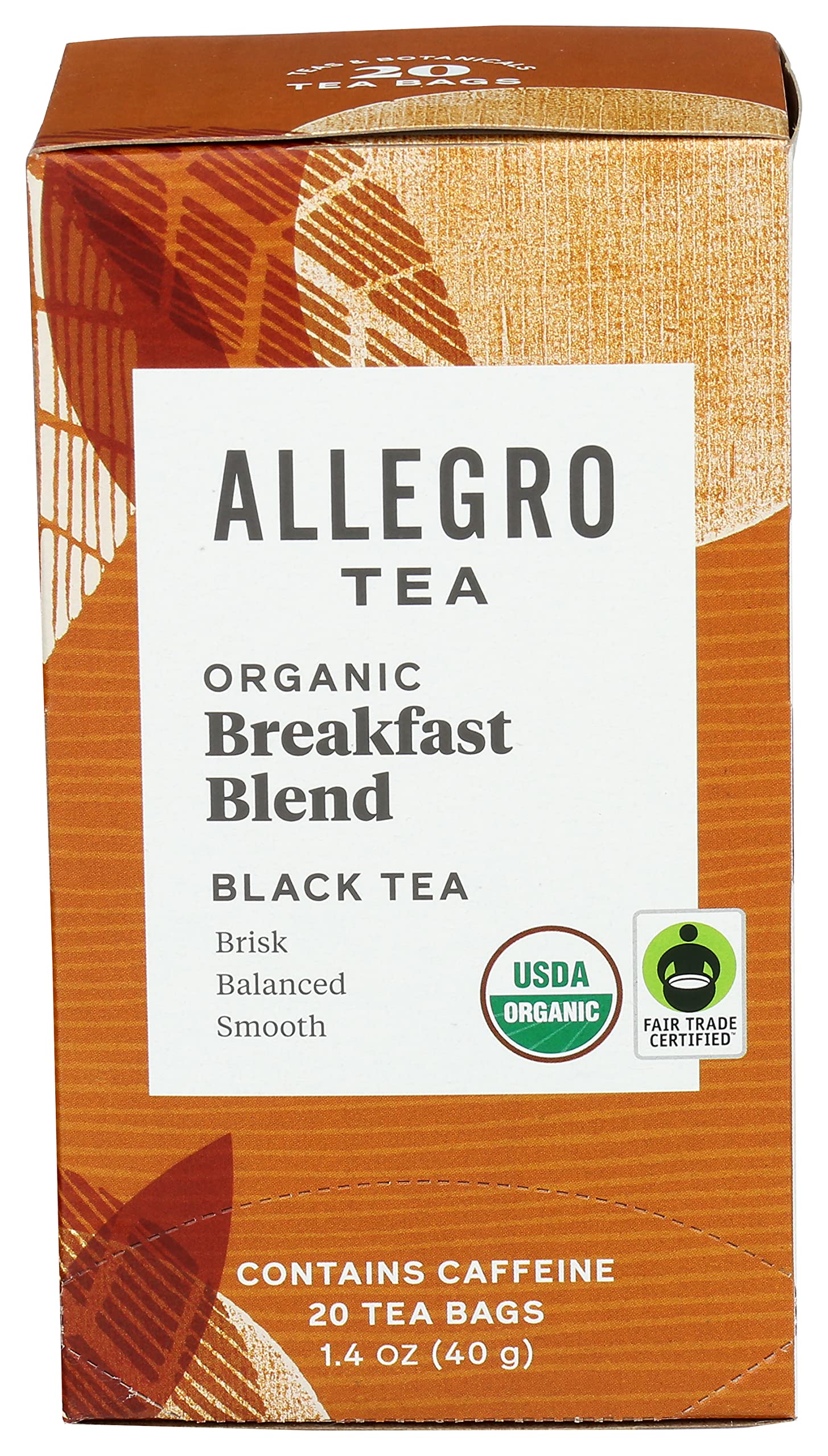 Allegro Coffee Allegro Tea, AIF4 Tea Bags, Organic Breakfast Blend, 20 ...