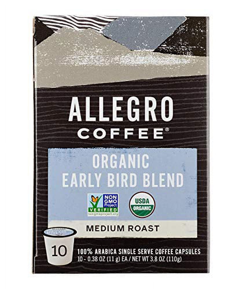 Allegro Coffee, Coffee Early Bird Blend Pods Organic 10 Count, 3.8 ...