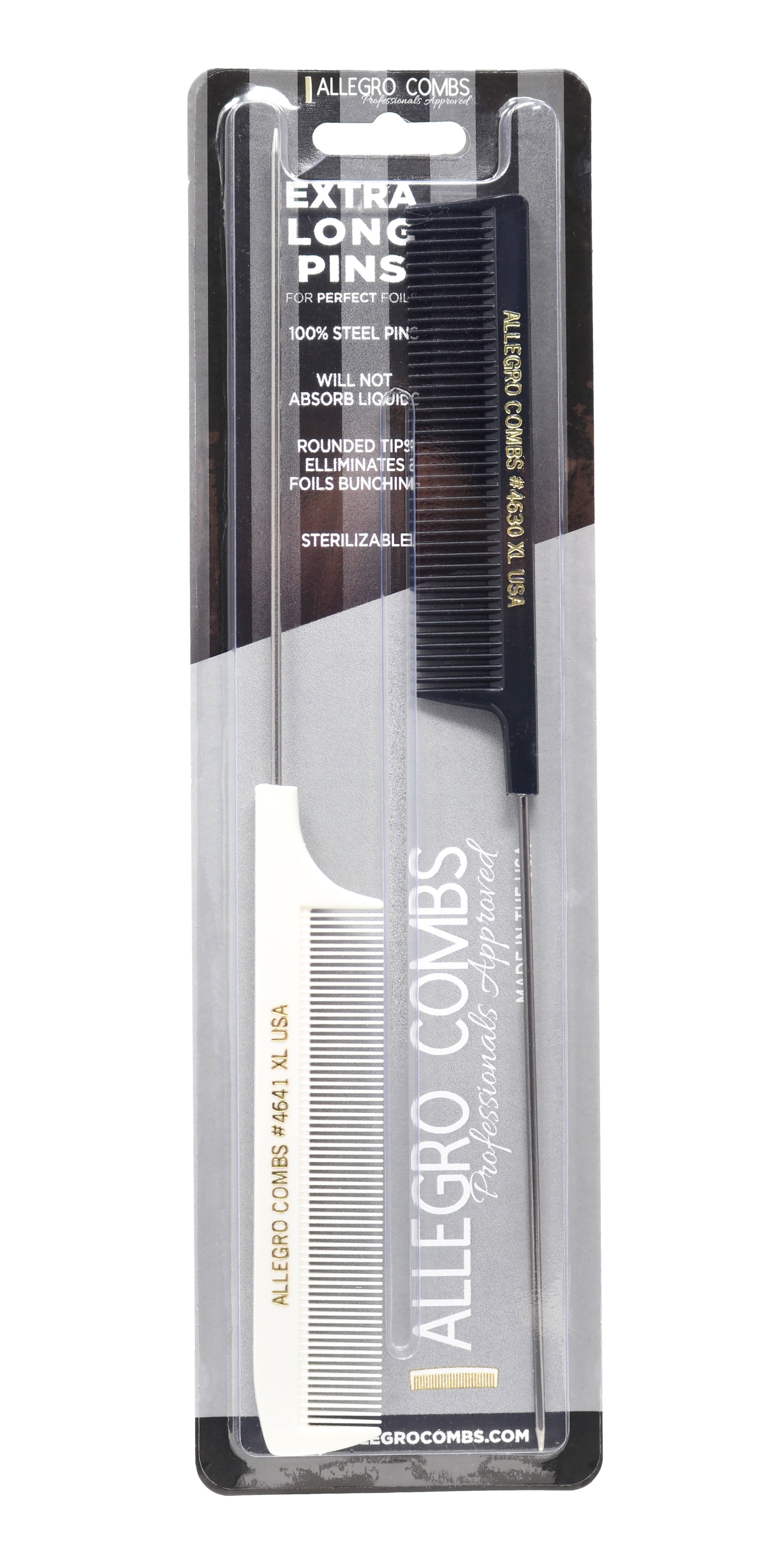 Allegro Combs XL Pintail Rat Tail Combs Parting Combs Metal Tail ...