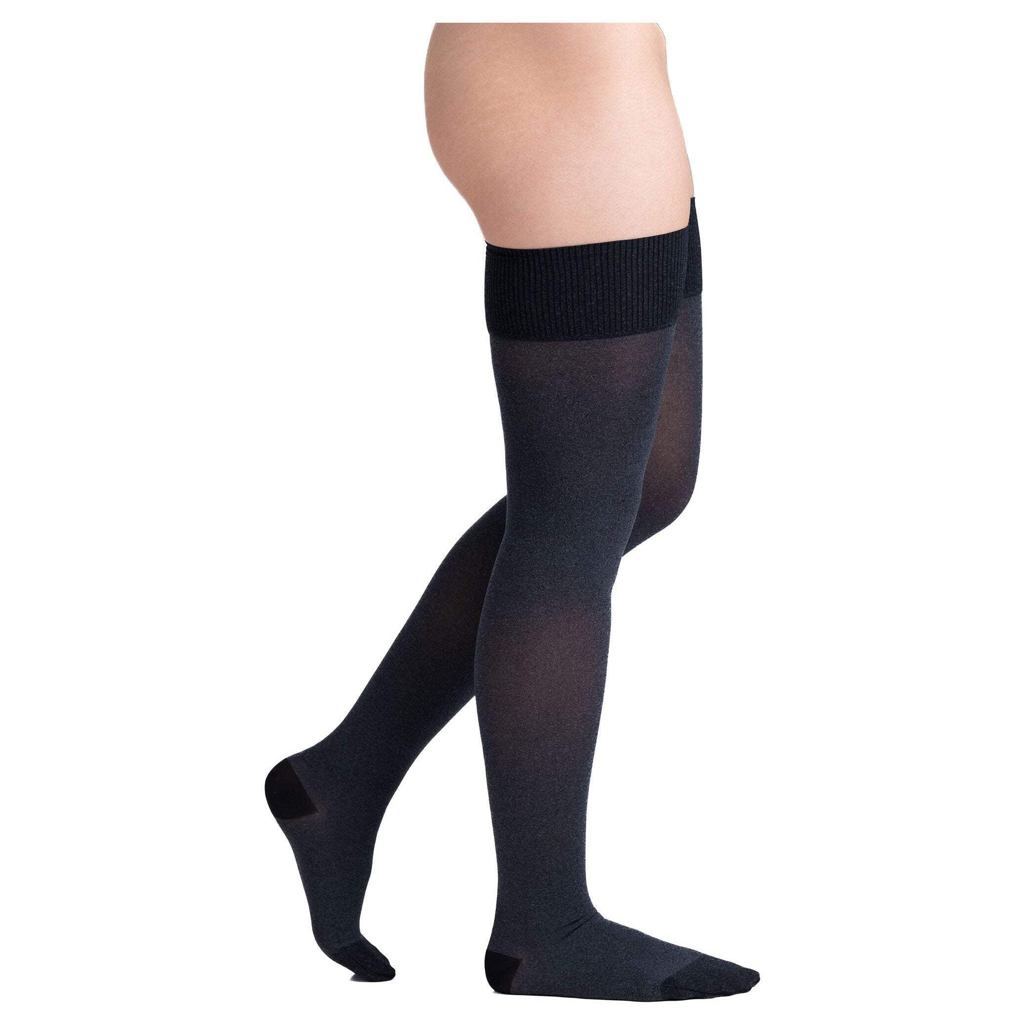 Allegro Soft Heather Opaque 15-20 mmHg Compression Thigh High Stockings ...