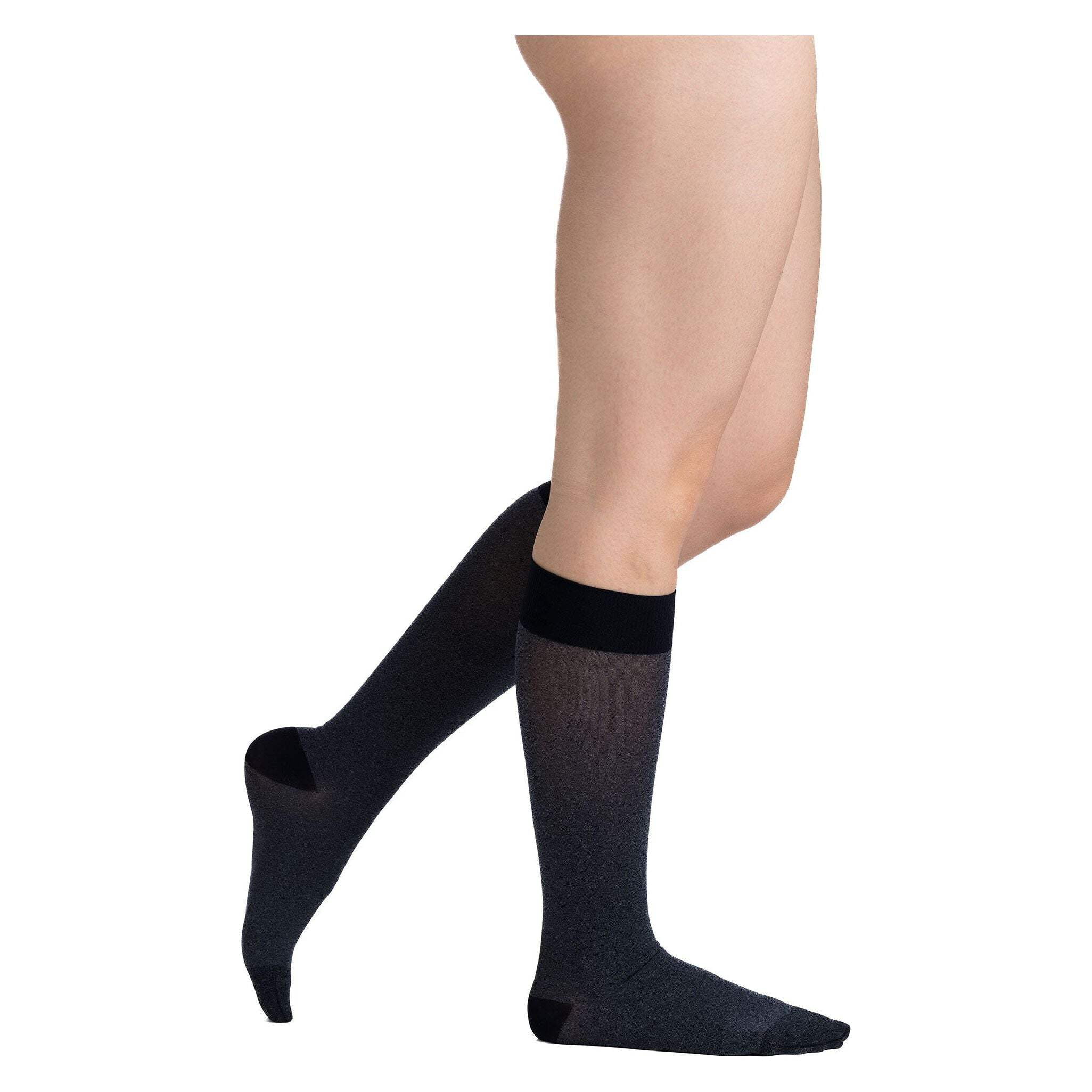 Allegro Soft Heather Opaque 15-20 mmHg Knee High Compression Socks ...