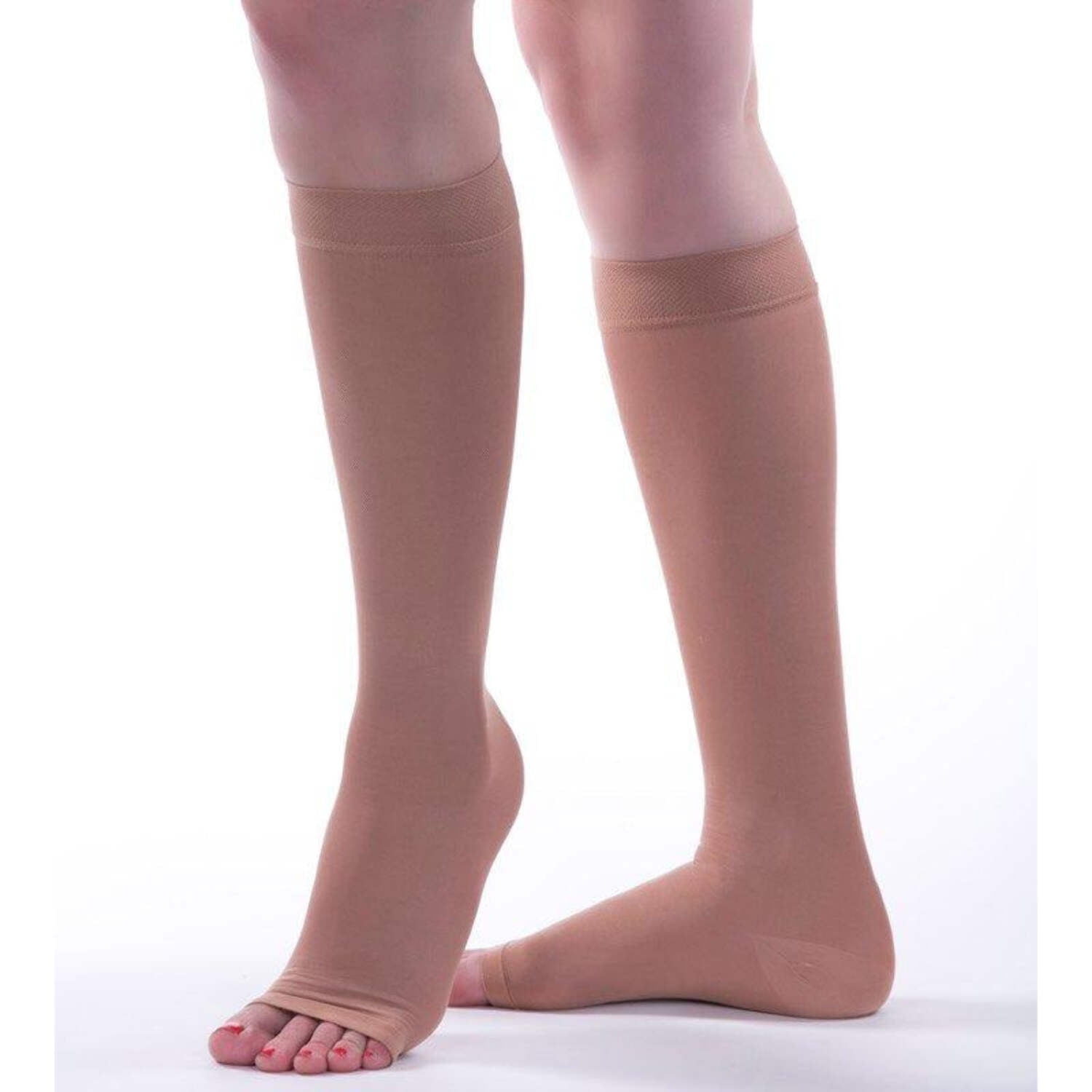Allegro Soft Microfiber Knee High 20-30 mmHg Compression Socks, Open ...