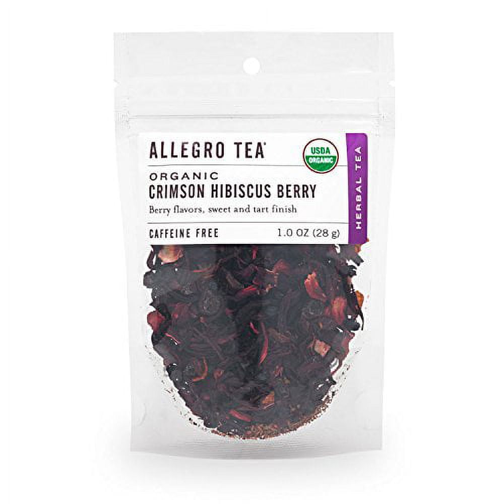 Allegro Tea, Organic Crimson Hibiscus Berry, Loose Leaf Tea, 1 oz ...