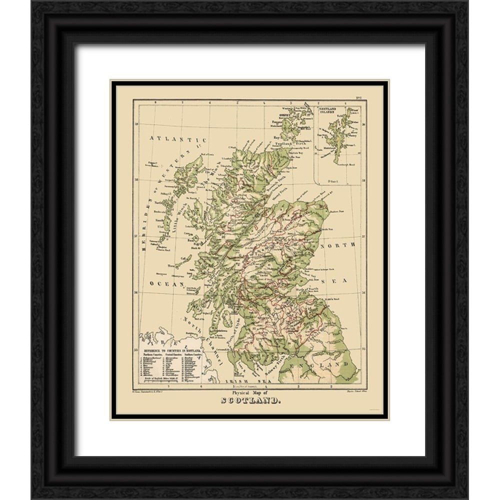 Allen 12x14 Black Ornate Wood Framed with Double Matting Museum Art ...