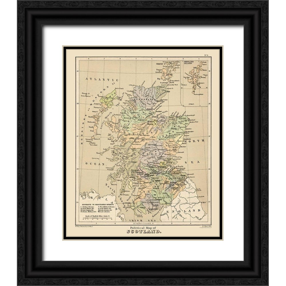 Allen 20x24 Black Ornate Wood Framed with Double Matting Museum Art ...