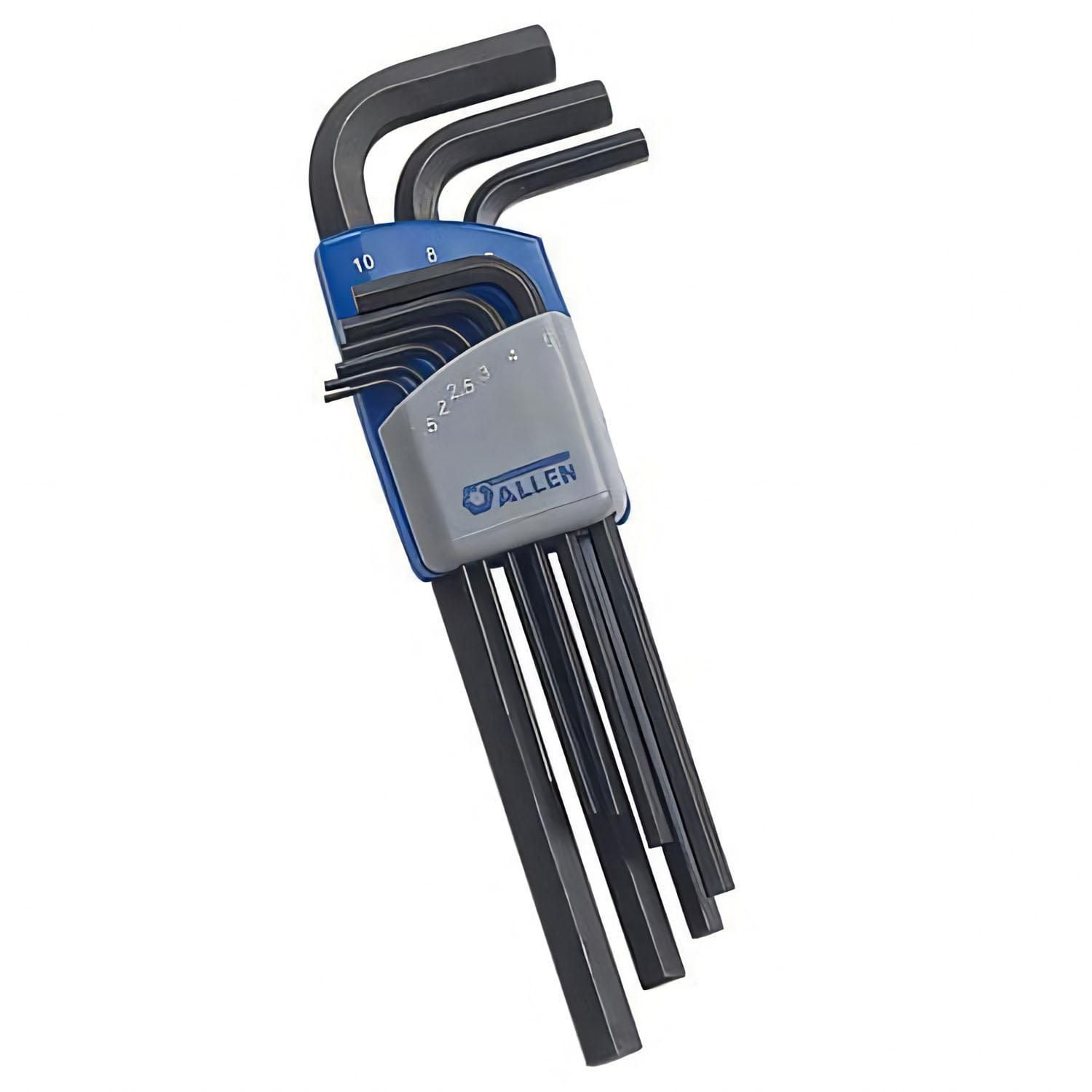 Allen 9 Piece Long Arm Metric Hex Key Set - 1.5, 2, 2.5, 3, 4, 5, 6, 8 ...