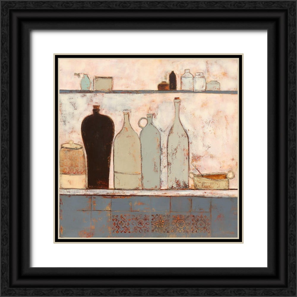 Allen, Anji 15x15 Black Ornate Wood Framed with Double Matting Museum ...