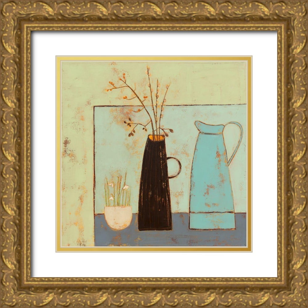 Allen, Anji 26x26 Gold Ornate Wood Framed with Double Matting Museum ...