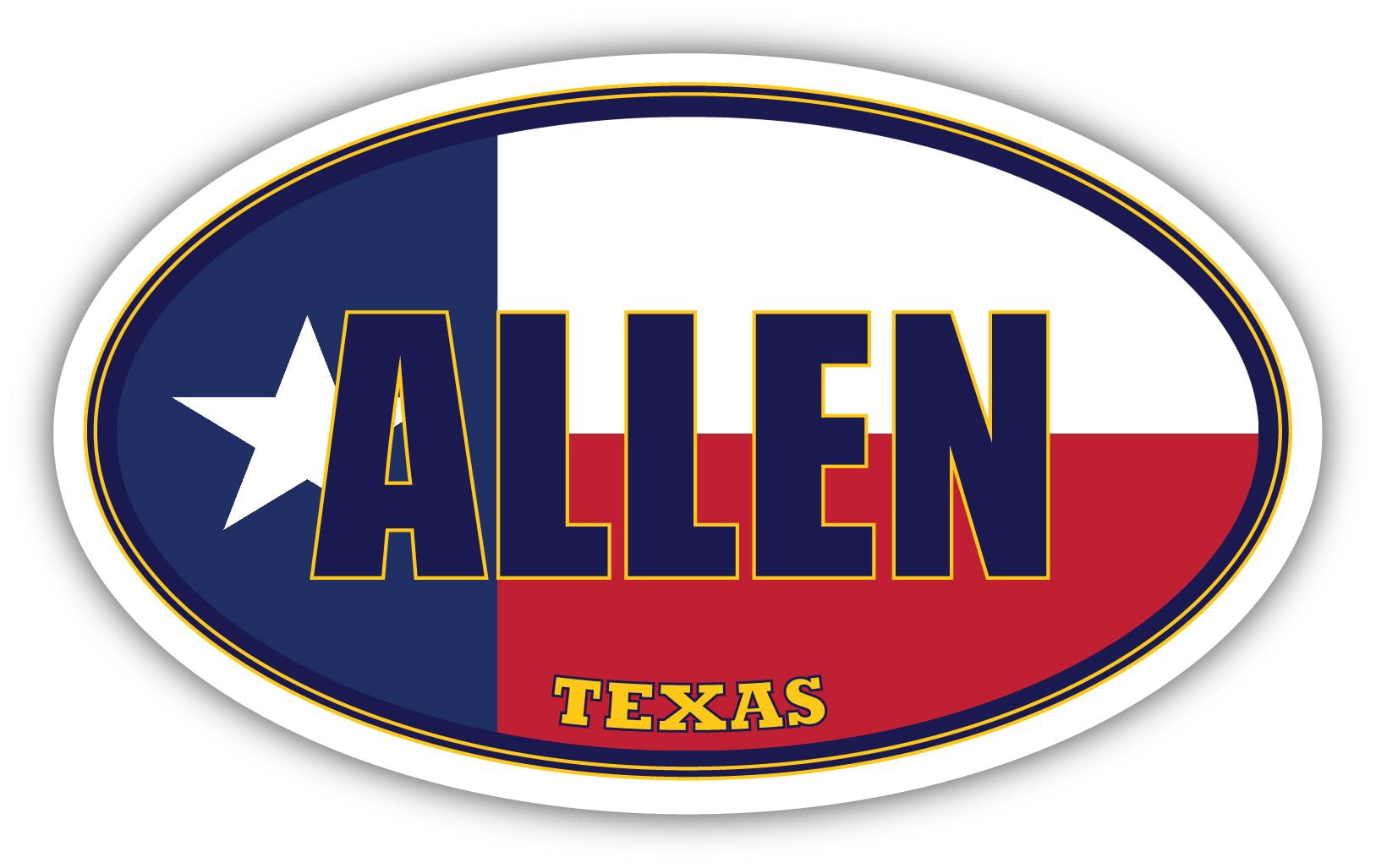 Allen City Texas State Flag | TX Flag Collin County Oval State Colors ...