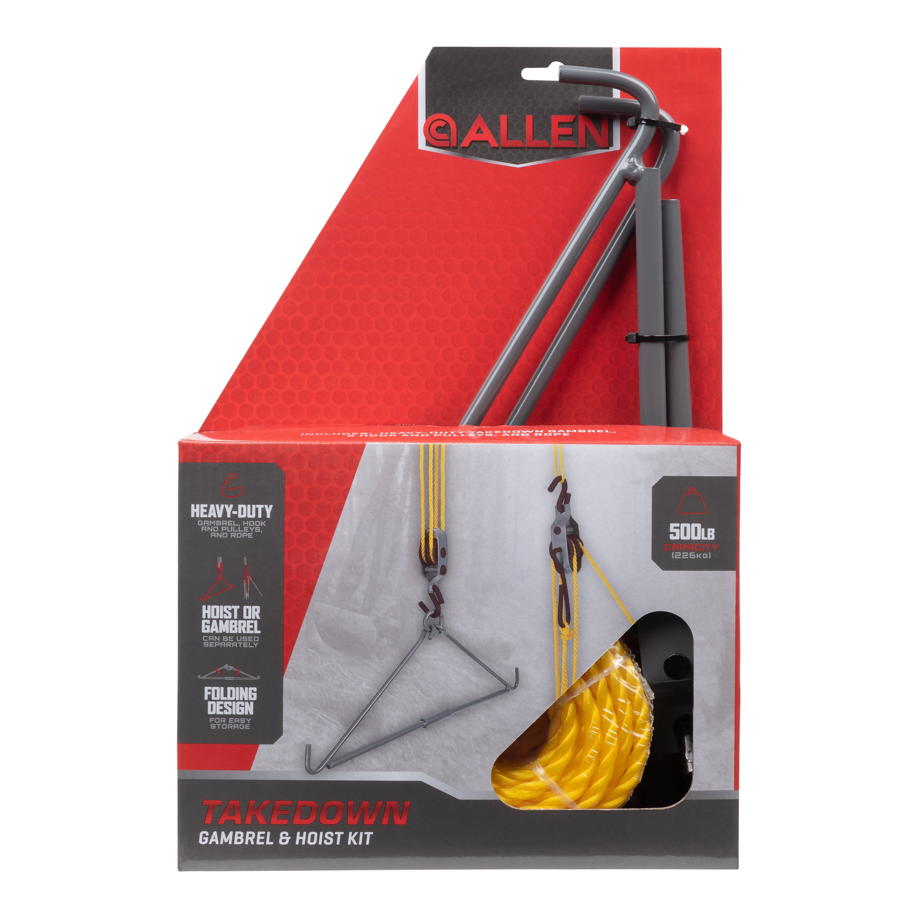 Allen Company Steel Gambrel Kit, 500 lbs. Capacity, Manual Lifting ...