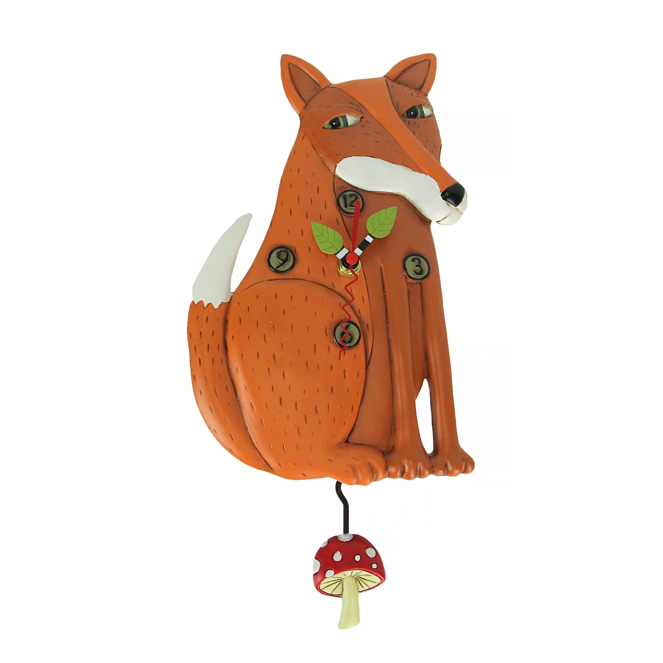 Allen Designs Foraging Fox Decorative Pendulum Wall Clock Home Decor ...