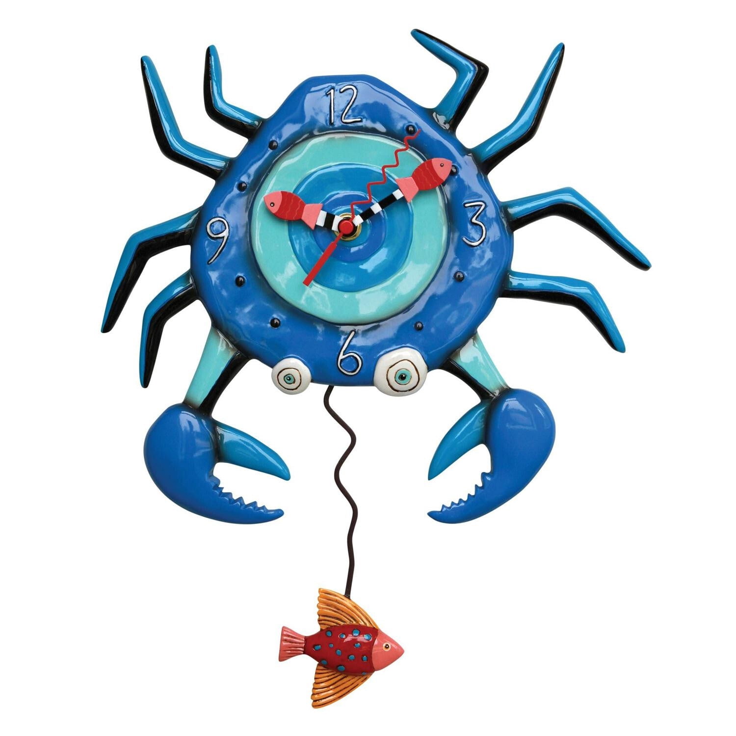 Allen Designs P1654 Blue Crab Pendulum Wall Clock 14.25" - Walmart.com