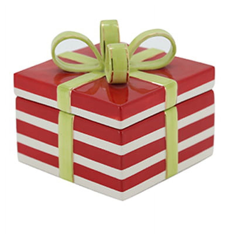 Allen Group Intl CX846804 Holiday Candy Jar, Ceramic Gift Box, 4.5-In ...