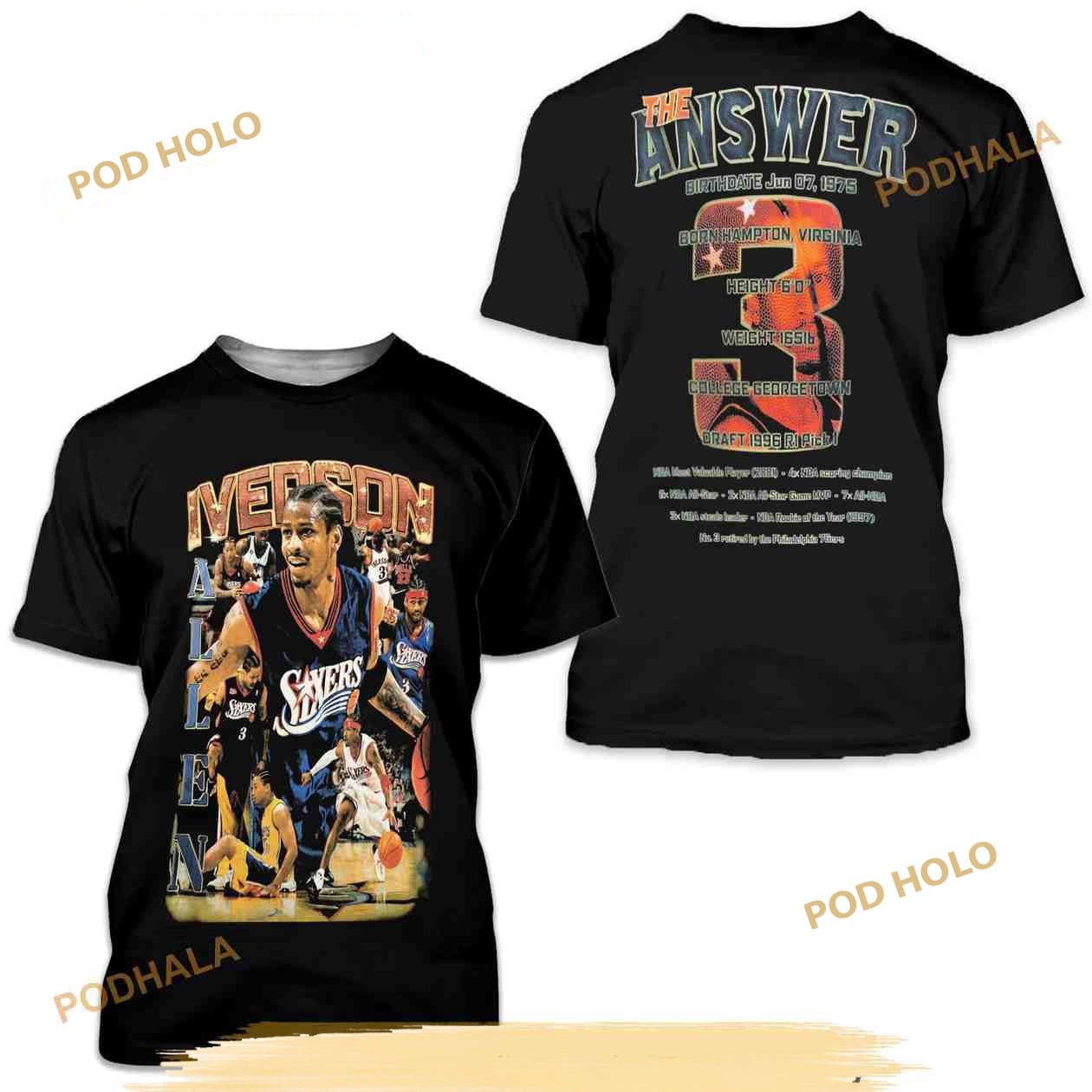 Allen Iverson 3D Shirt - Walmart.com