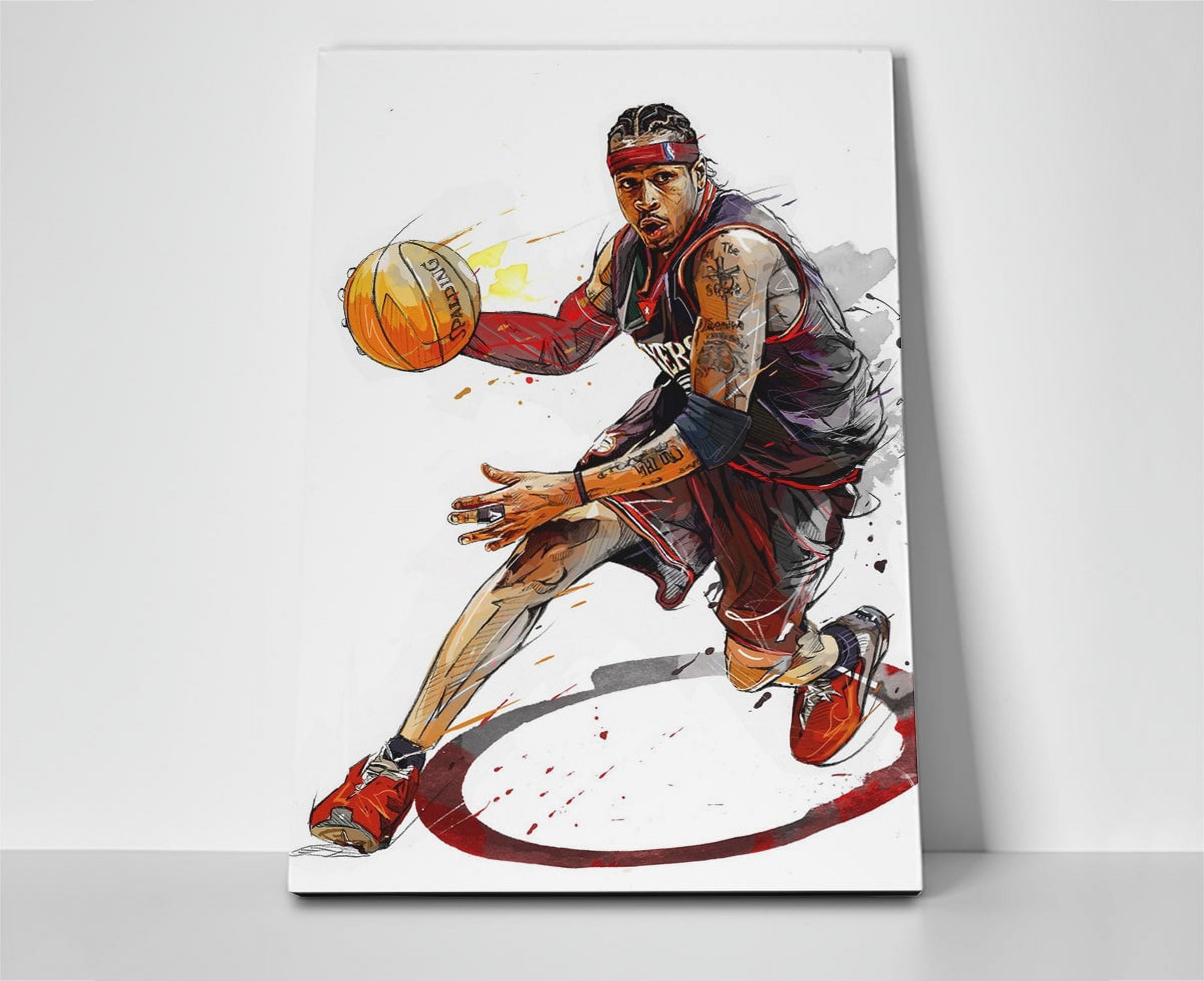 Allen Iverson Art Poster or Wrapped Canvas - Walmart.com