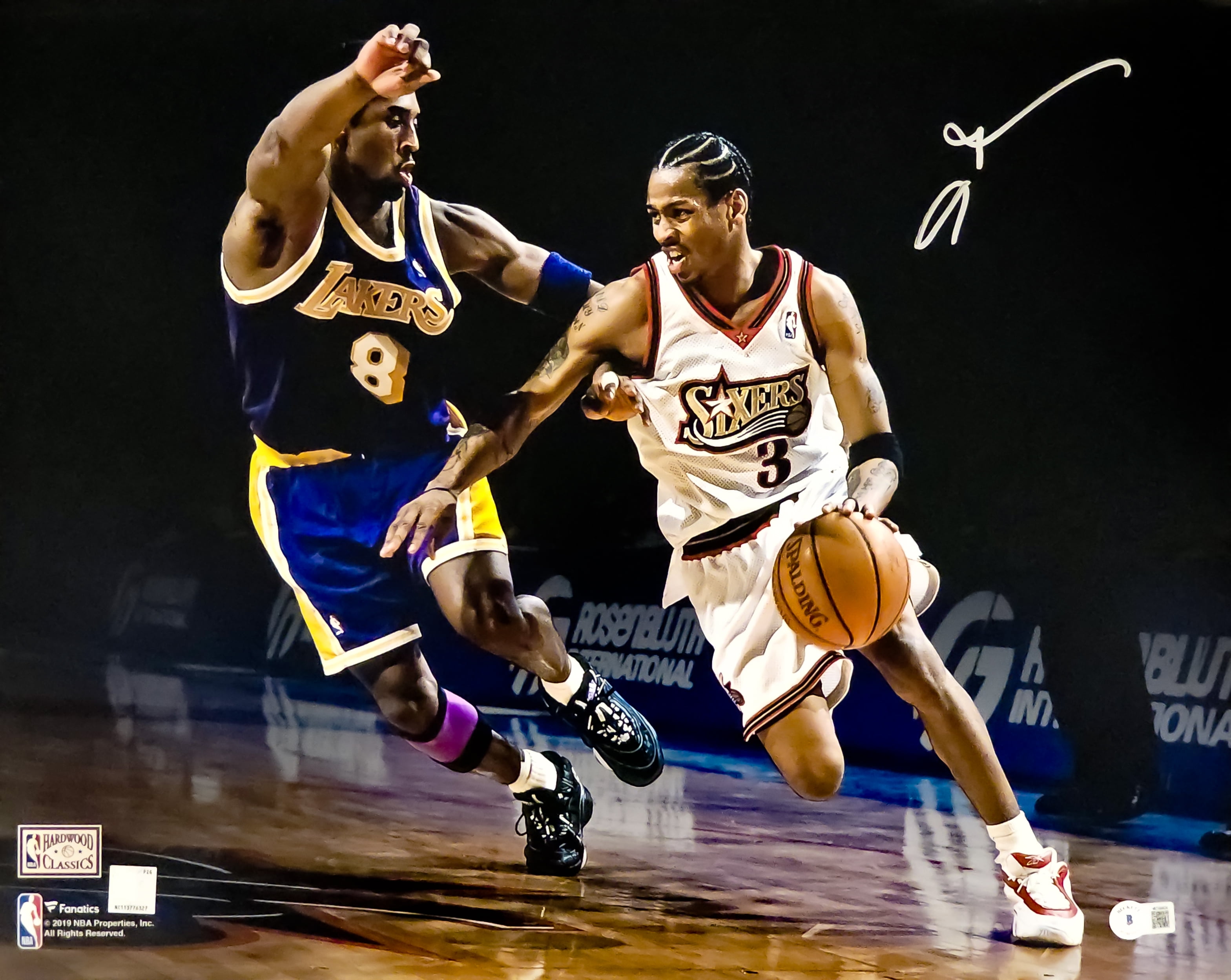 Allen Iverson Autographed 16x20 Photo Philadelphia 76ers With Kobe ...
