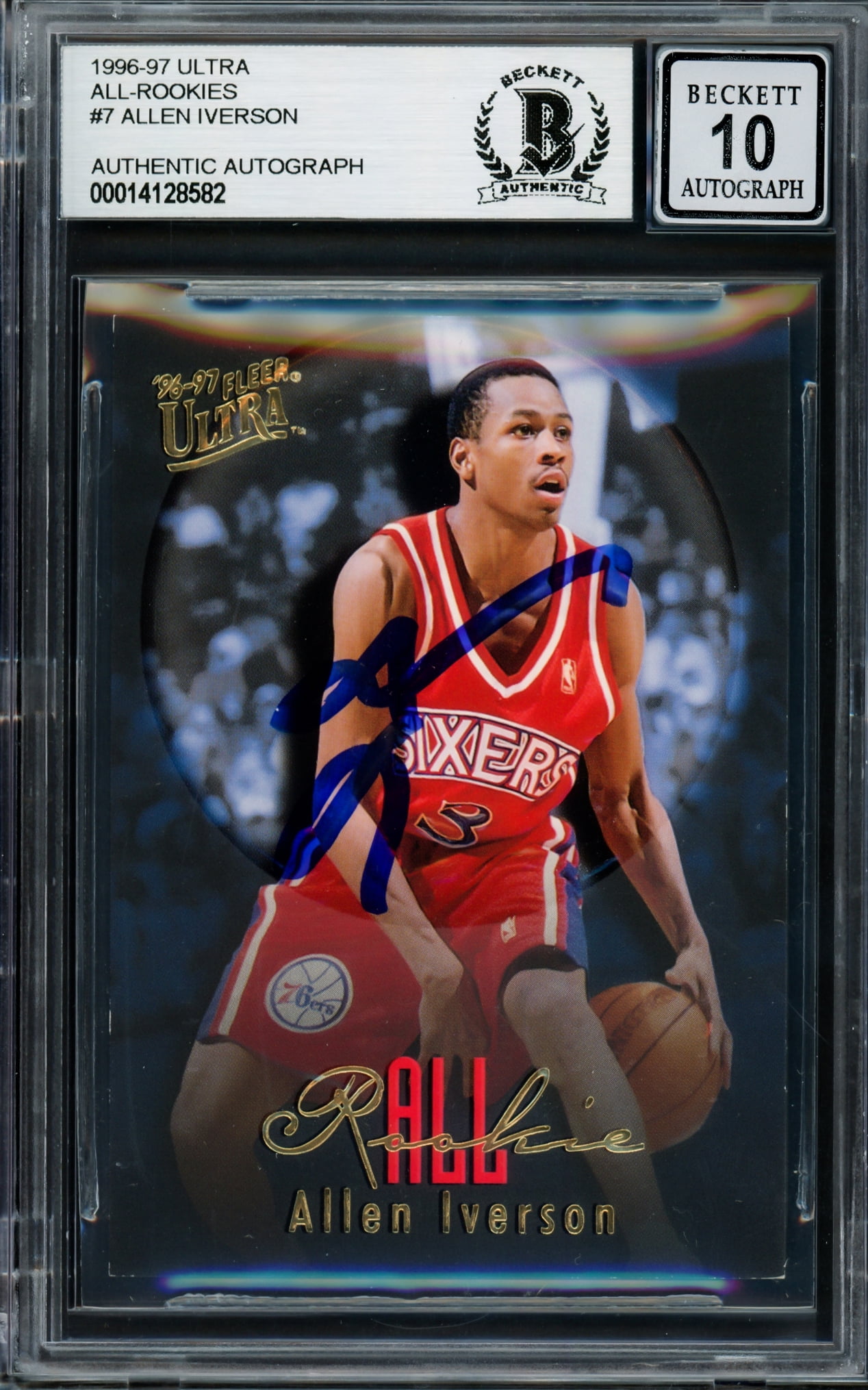 Allen Iverson Autographed 1996-97 Fleer Ultra All Rookie Card #7 ...