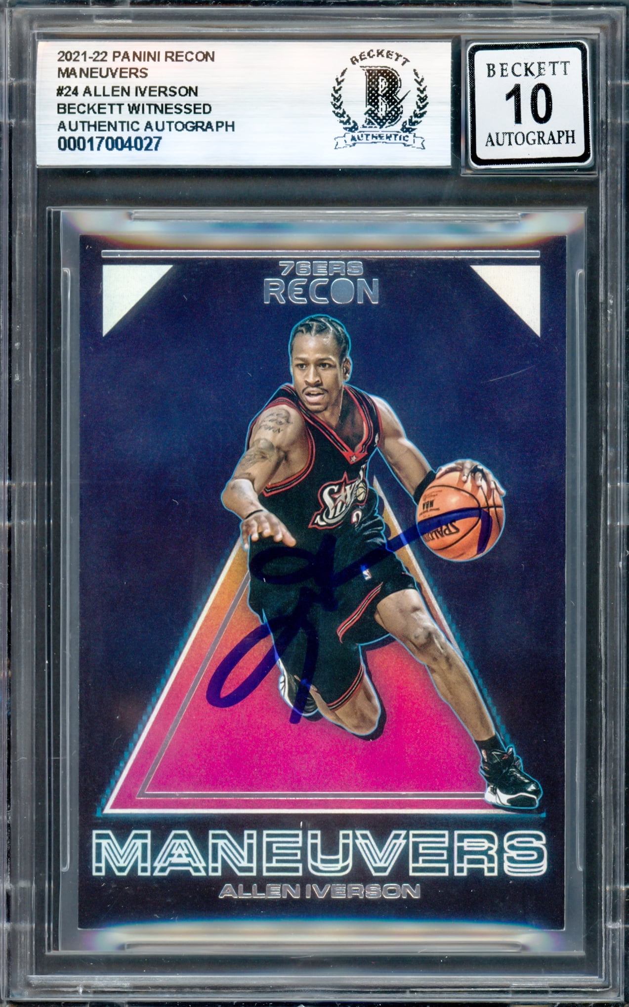 Allen Iverson Autographed 2021-22 Panini Recon Maneuvers Card #24 ...