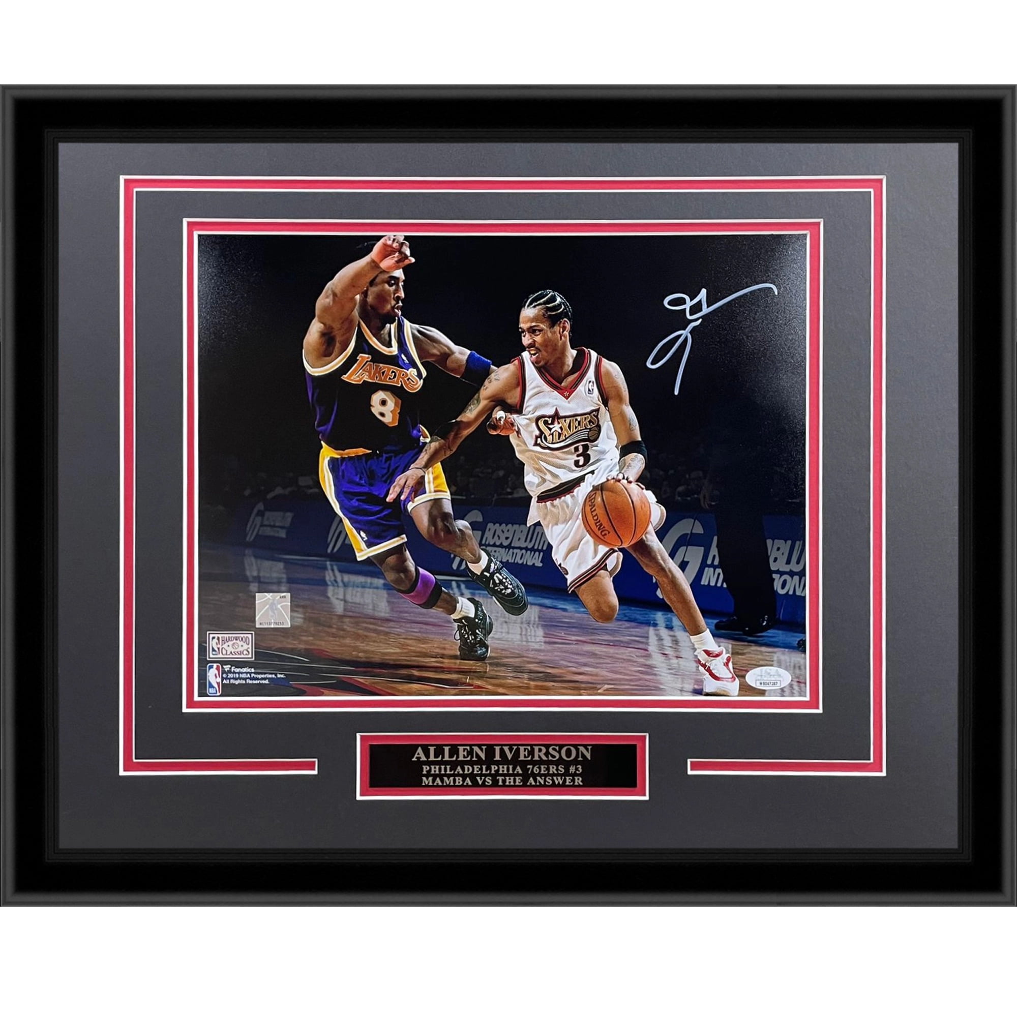 Allen Iverson Autographed Philadelphia 76ers (vs Kobe Bryant) Deluxe ...