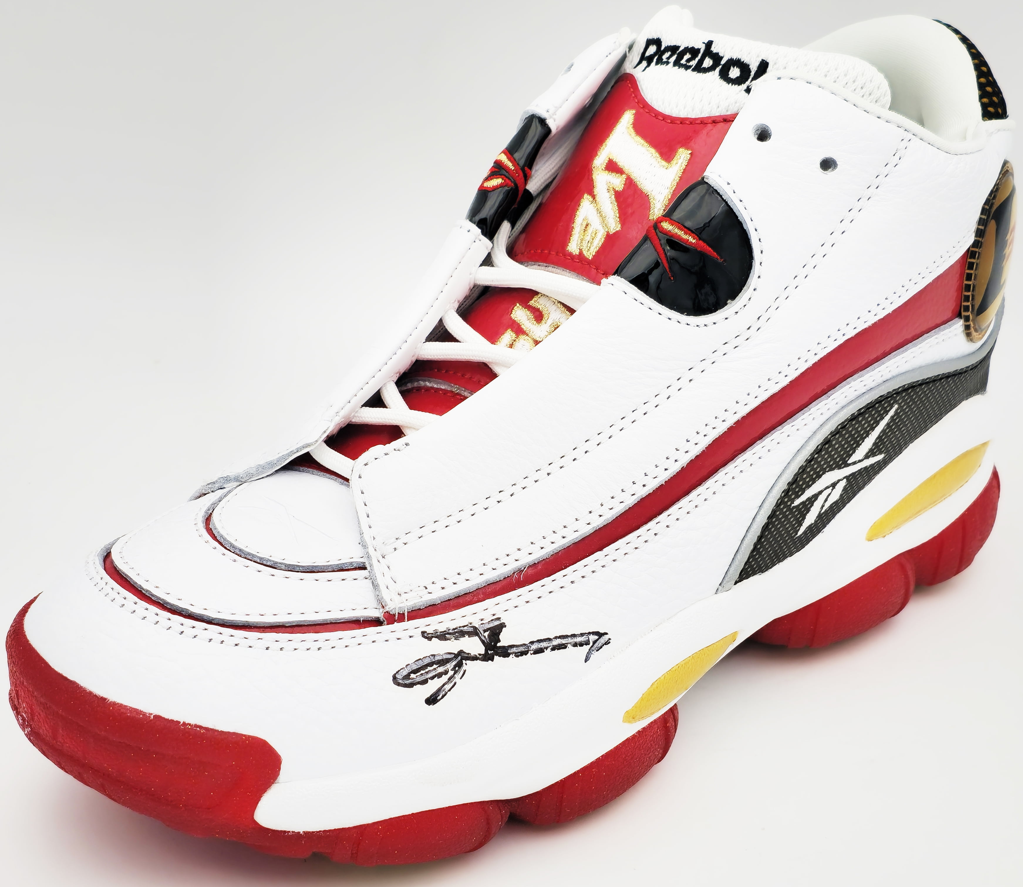 Allen Iverson Autographed White Reebok The Answer DMX Shoe Philadelphia ...