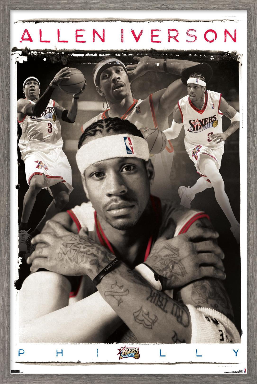 Allen Iverson - Collage Wall Poster, 14.725" x 22.375" Framed - Walmart.com