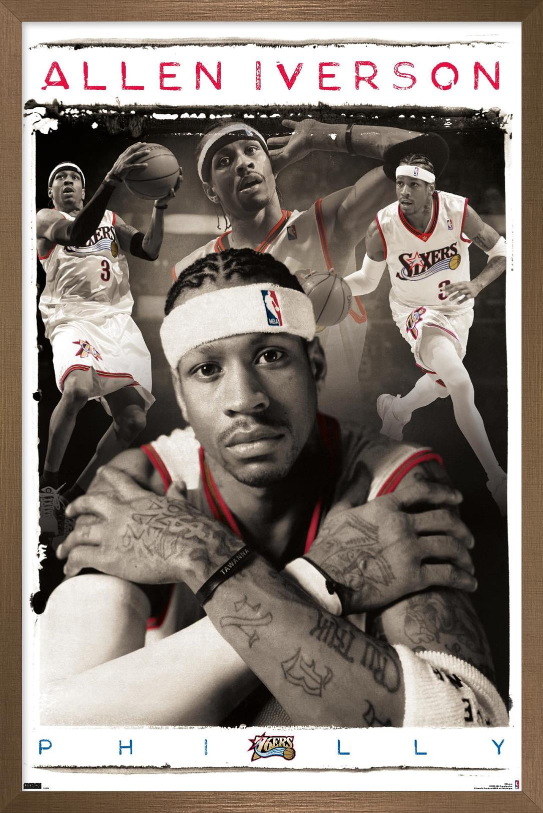 Allen Iverson - Collage Wall Poster, 14.725" x 22.375" Framed - Walmart.com