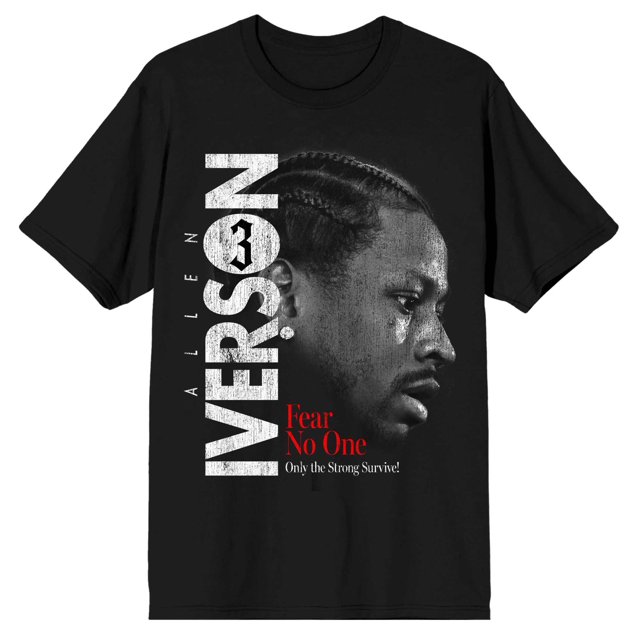 Allen Iverson Men's Short Sleeve Graphic T-Shirt Fear No One Portrait ...