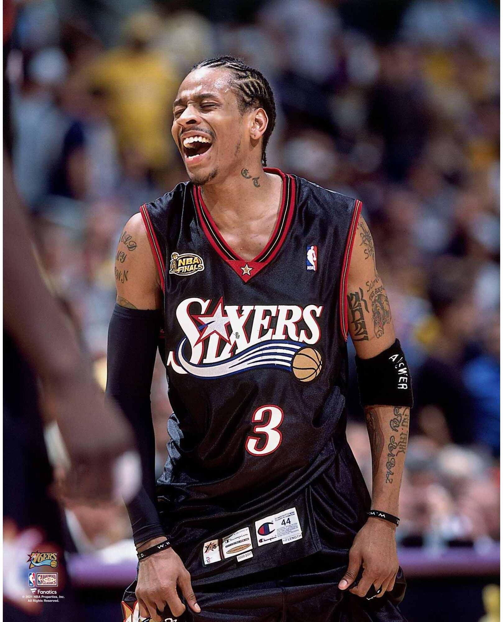 Allen Iverson Philadelphia 76ers Unsigned 2001 NBA Finals Showing Emotion Photograph - Walmart.com