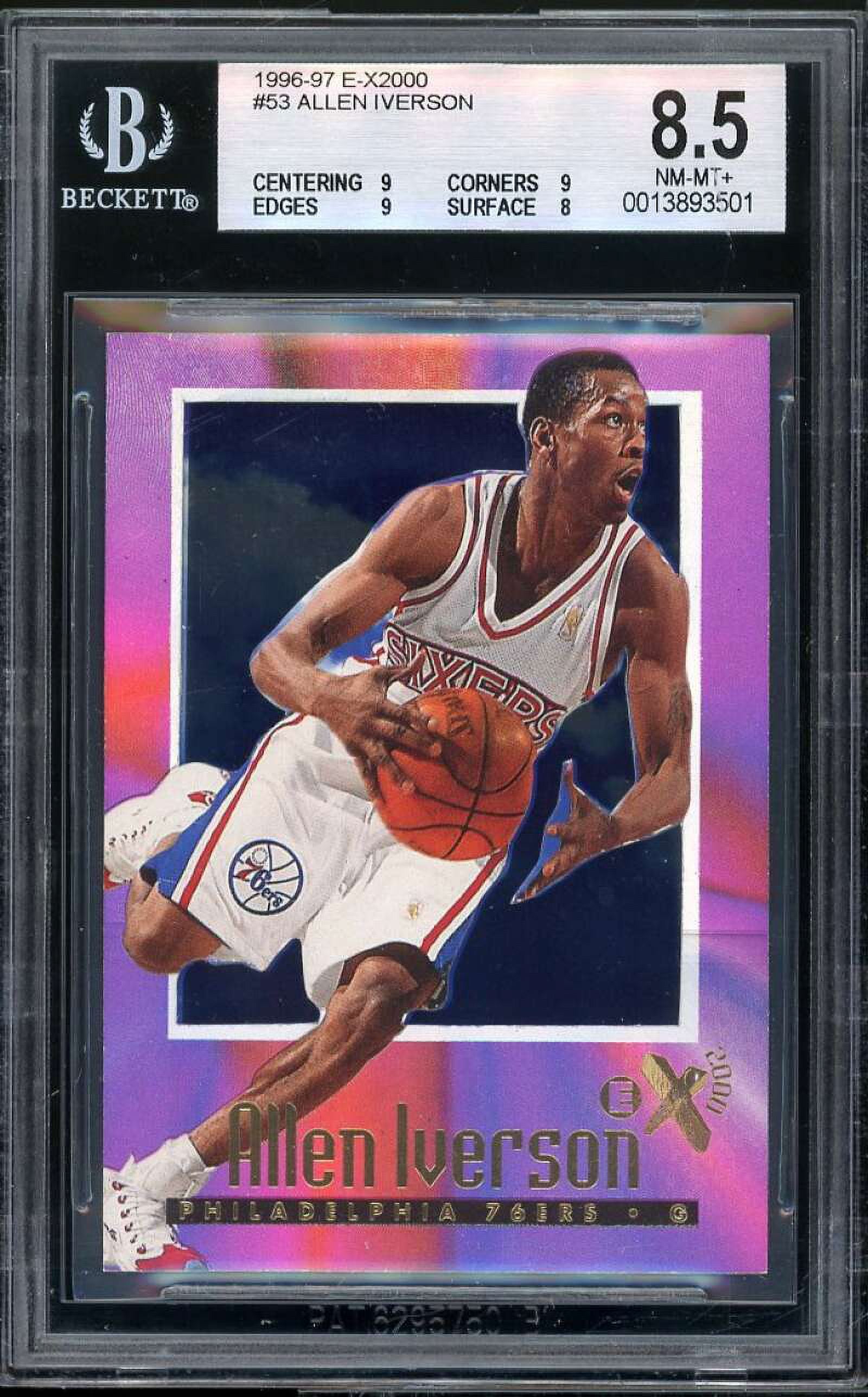 Allen Iverson Rookie Card 1996-97 E-X2000 #53 BGS 8.5 (9 9 9 8 ...