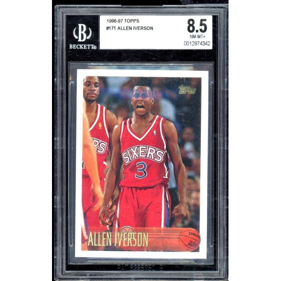 Allen Iverson Rookie Card 1996-97 Topps #171 BGS 8.5 - Walmart.com