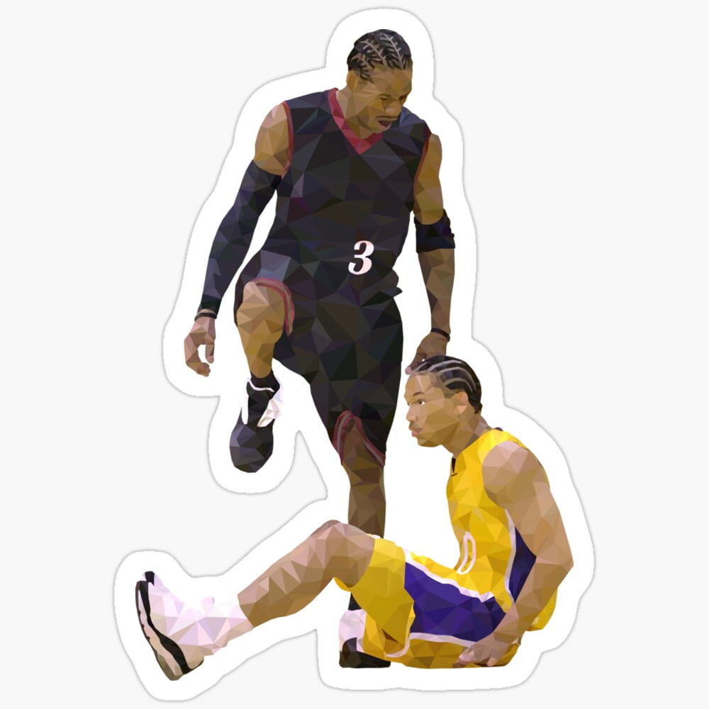 Allen Iverson Steps Over Tyronn Lue Low Poly Sticker Phone Decal Water ...