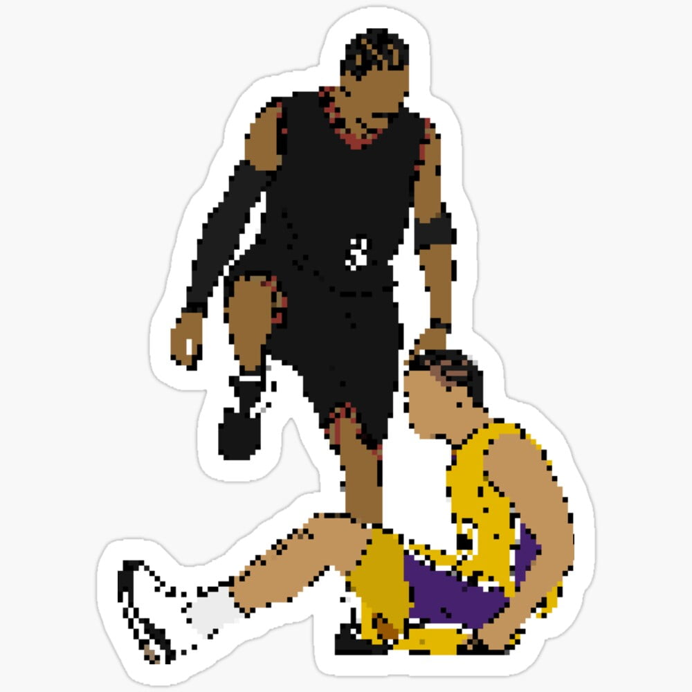 Allen Iverson Steps Over Tyronn Lue (Pixel Art) Sticker Phone Decal ...