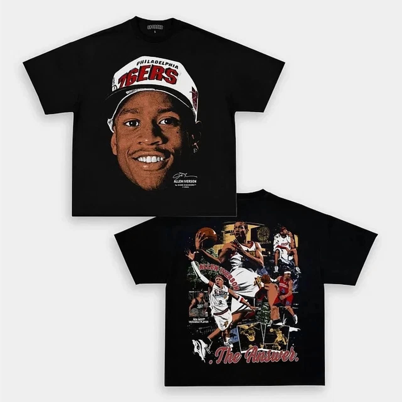 Allen Iverson The Answer Basketball Graphic Design Vintage Sports Fan T ...