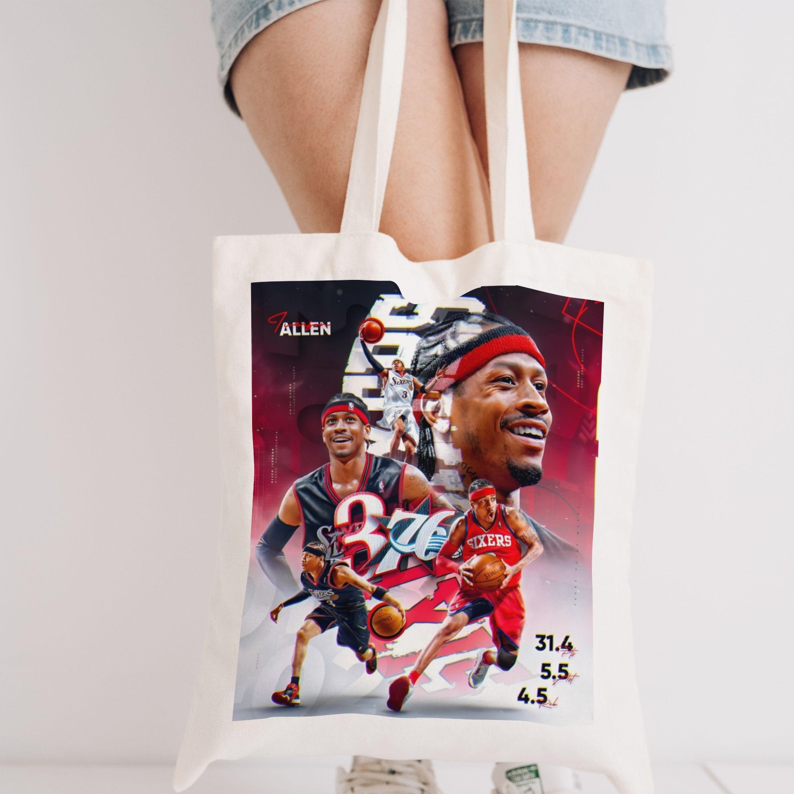 Allen Iverson canvas Tote Bag.13.8 x 15.8 inches（35x40cm） - Walmart.com