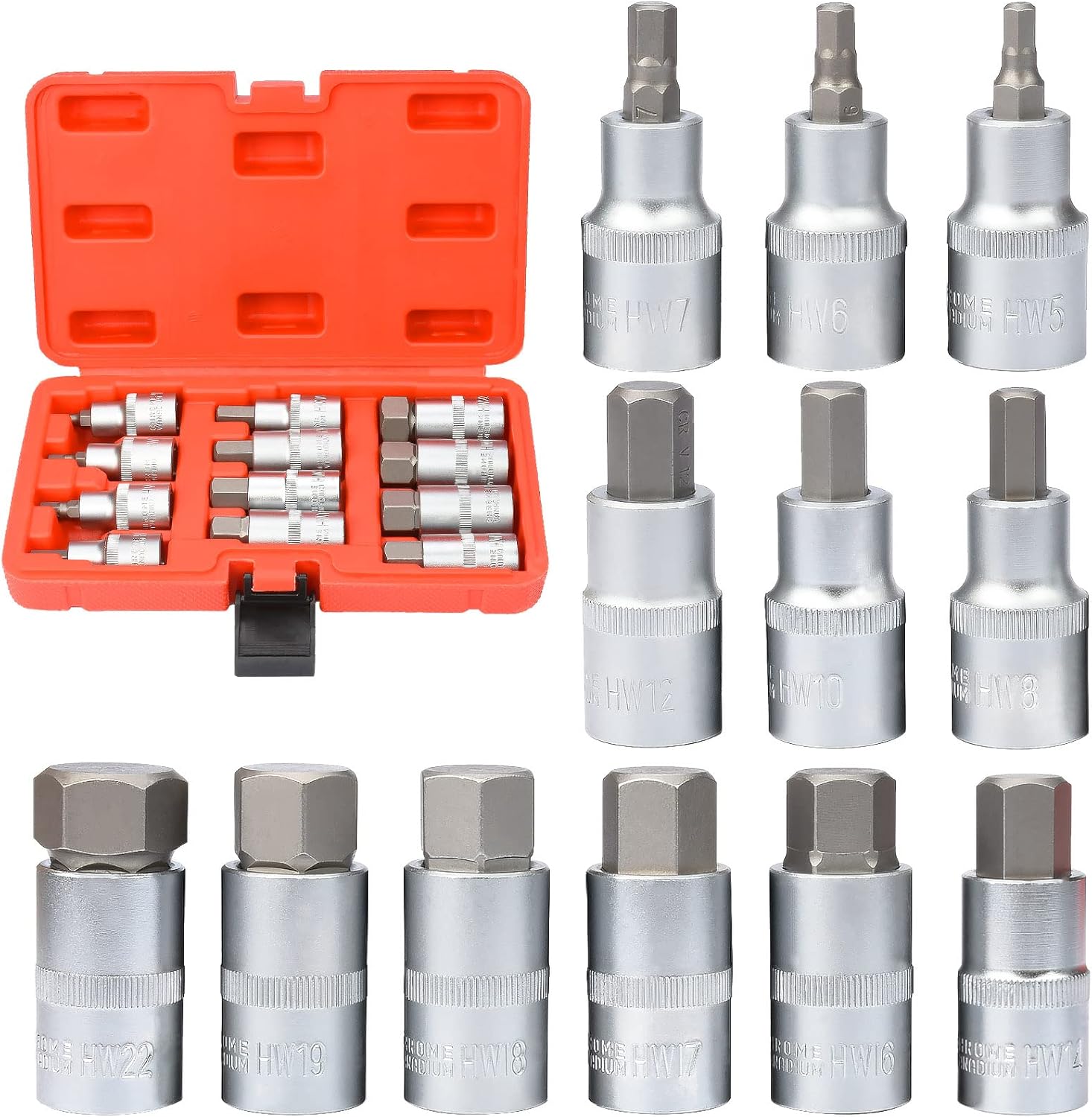 Allen Key Socket Set,12-Piece Hex Bit Socket Set, Screwdriver Bits Set ...