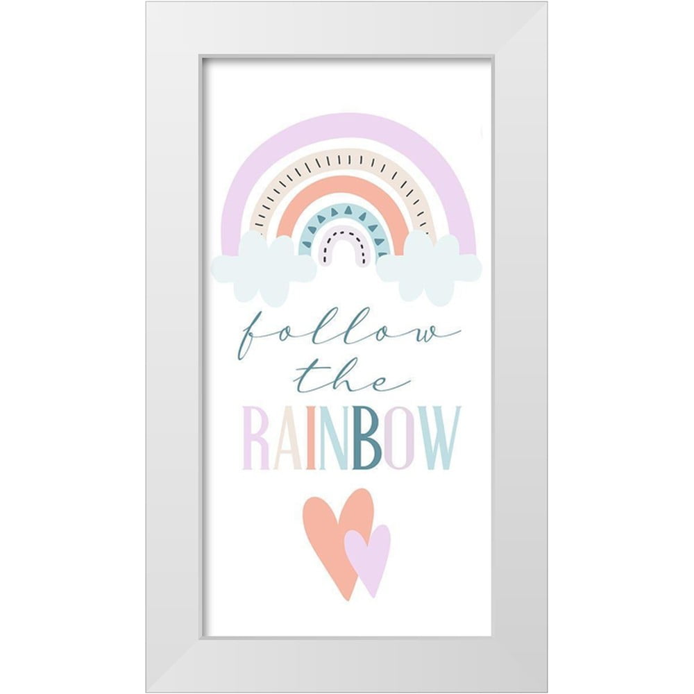 Allen, Kimberly 11x18 White Modern Wood Framed Museum Art Print Titled - Follow the Rainbow 1 ...