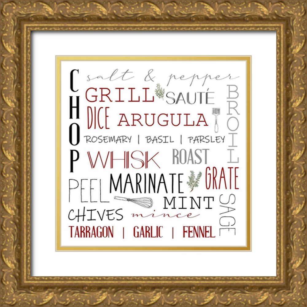 Allen, Kimberly 15x15 Gold Ornate Wood Framed with Double Matting ...