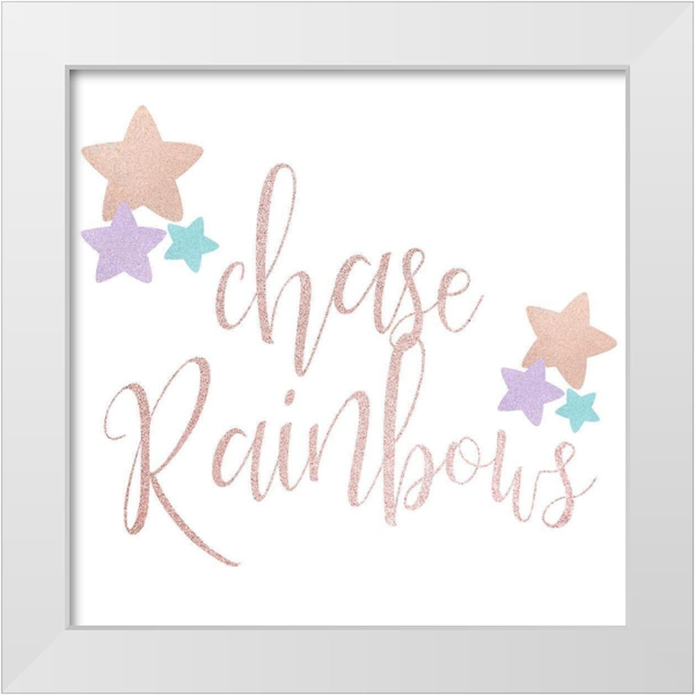 Allen, Kimberly 26x26 White Modern Wood Framed Museum Art Print Titled - Chase Rainbows 2 ...