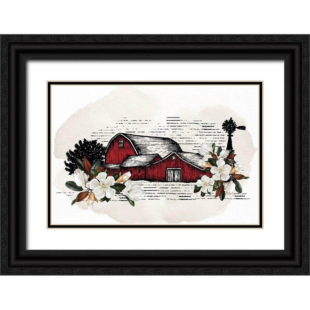 Allen, Kimberly 32x23 Black Ornate Wood Framed with Double Matting ...