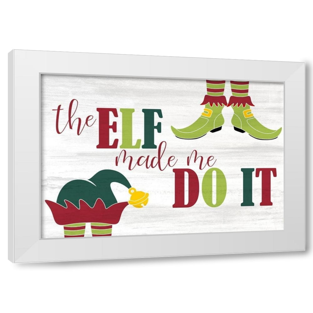 Allen Kimberly 4x14 White Modern Wood Framed Wall Art Titled - The Elf ...