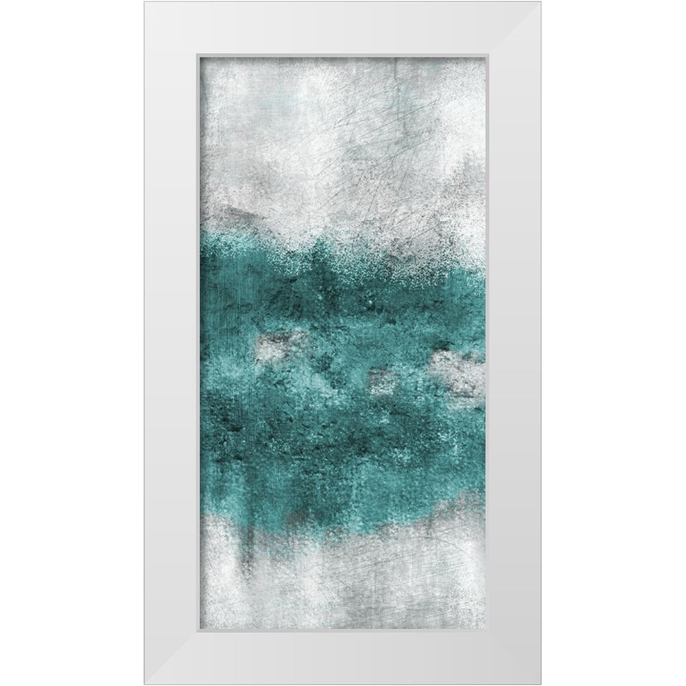 Allen, Kimberly 9x14 White Modern Wood Framed Museum Art Print Titled - Teal Tones Panel C ...